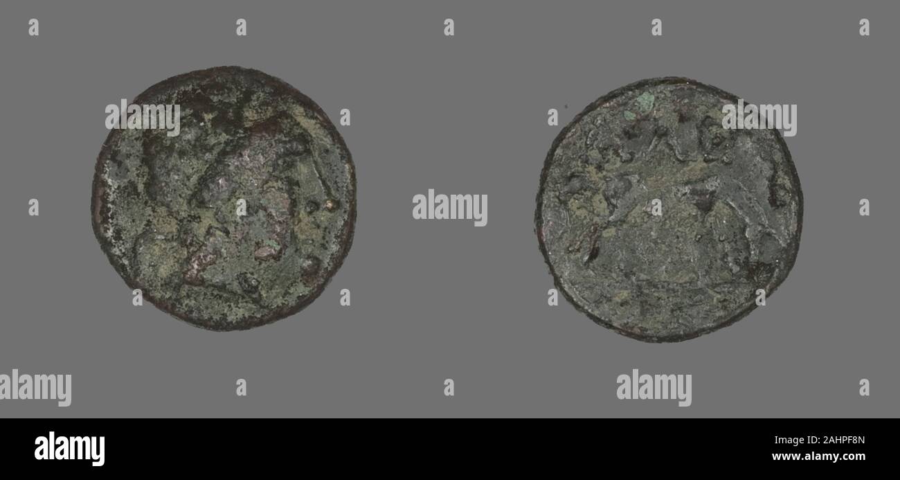 Ancient Greek. Coin Depicting the God Apollo. 300 BC–100 BC. Ancient ...