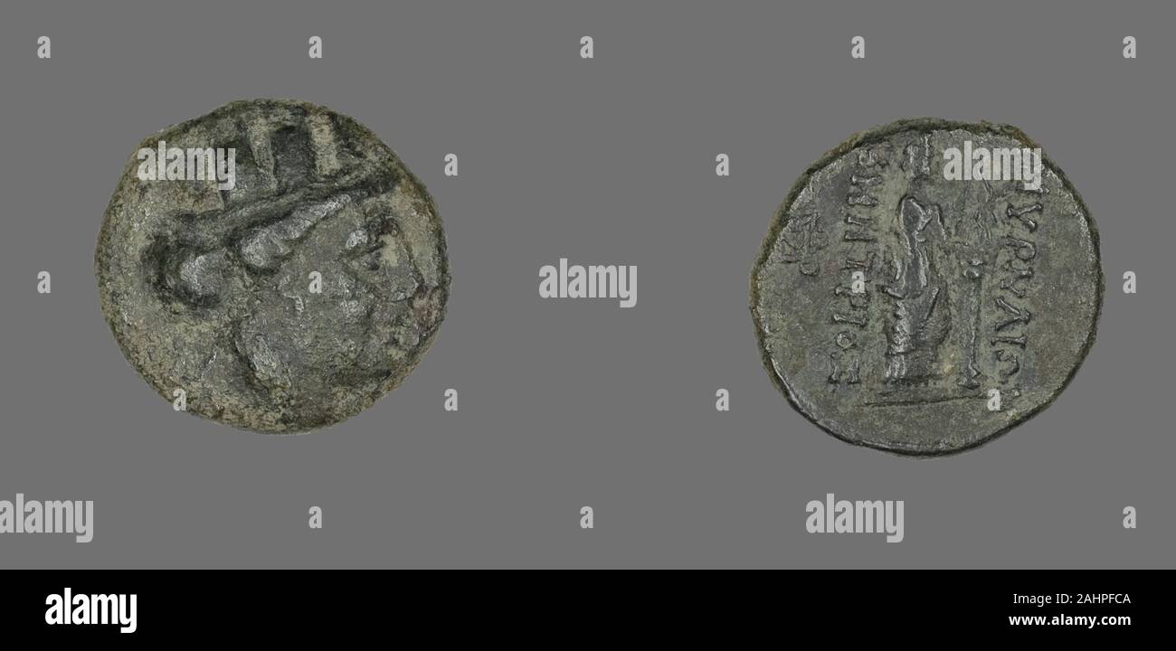 Ancient Greek. Coin Depicting the Goddess Kybele. 200 BC–1 BC. Izmir ...