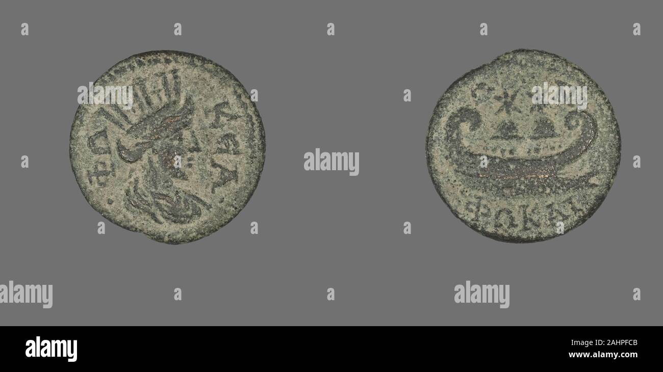 Ancient Roman. Coin Depicting the Goddess Tyche. 253 AD–268 AD. Rome ...