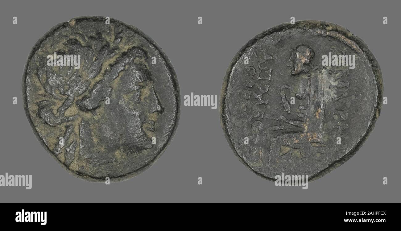 Ancient Greek. Coin Depicting the God Apollo. 200 BC–1 BC. Ancient ...