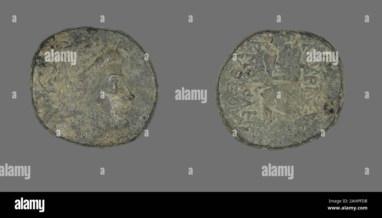 Ancient Greek. Coin Depicting the God Apollo. 200 BC–1 BC. Izmir ...