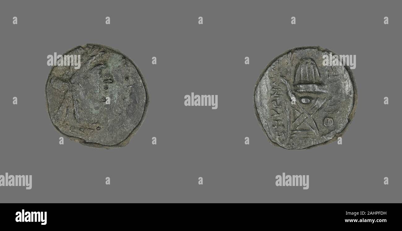 Ancient Greek. Coin Depicting the God Apollo. 75 BC–50 BC. Ancient ...