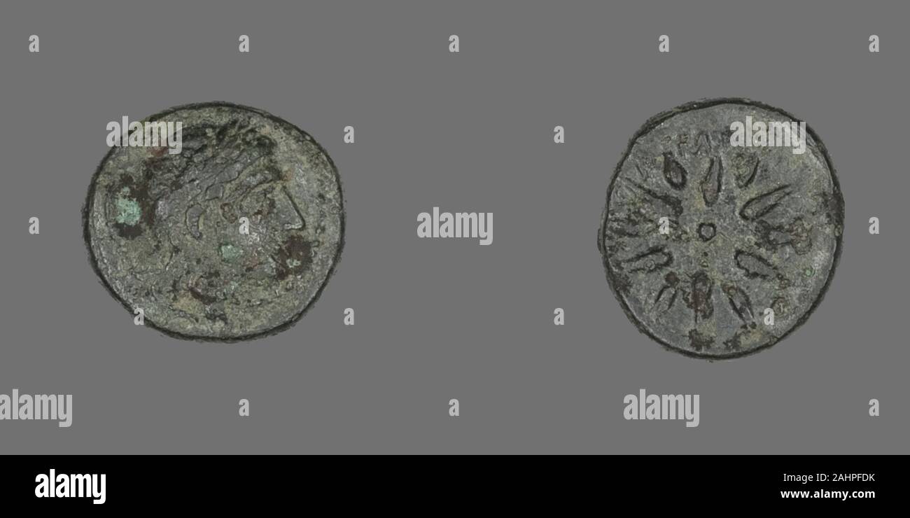 Ancient Greek. Coin Depicting the God Apollo. 300 BC–201 BC. Ancient ...