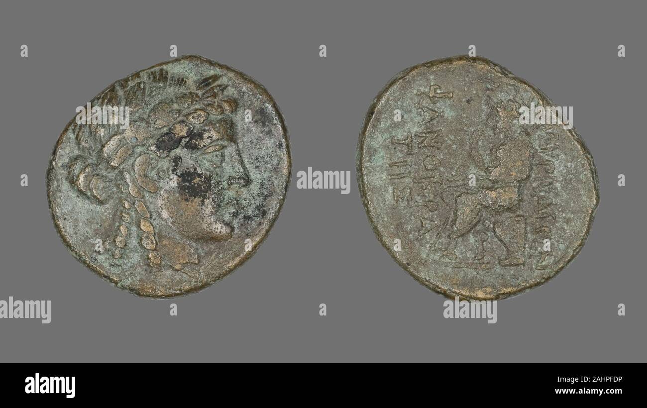 Ancient Greek. Coin Depicting the God Apollo. 200 BC–1 BC. Ancient ...