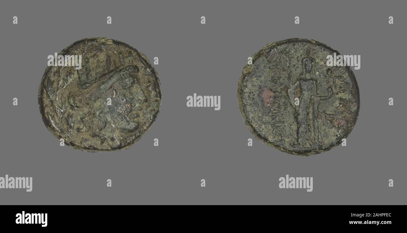 Ancient Greek. Coin Depicting the Goddess Kybele. 200 BC–1 BC. Izmir ...