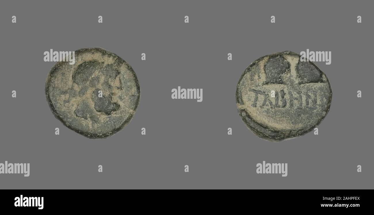 Ancient Greek. Coin Depicting the God Zeus. 100 BC–1 BC. Ancient Greece ...