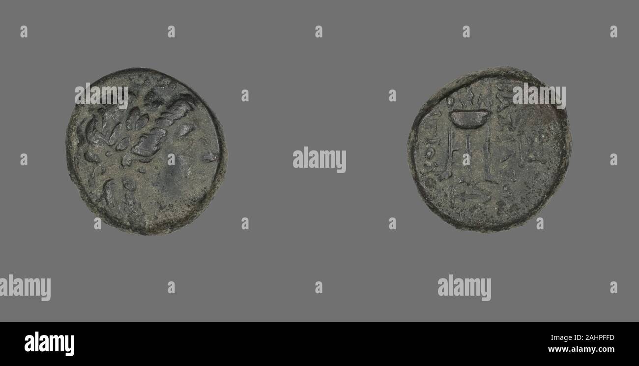 Ancient Greek. Coin Depicting the God Apollo. 261 BC–246 BC. Ancient ...