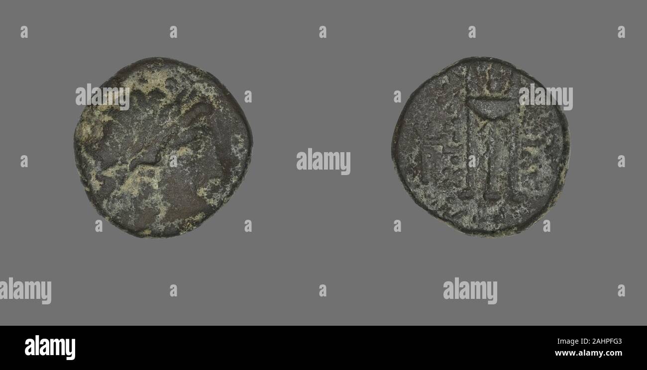 Ancient Greek. Coin Depicting the God Apollo. 261 BC–246 BC. Ancient ...