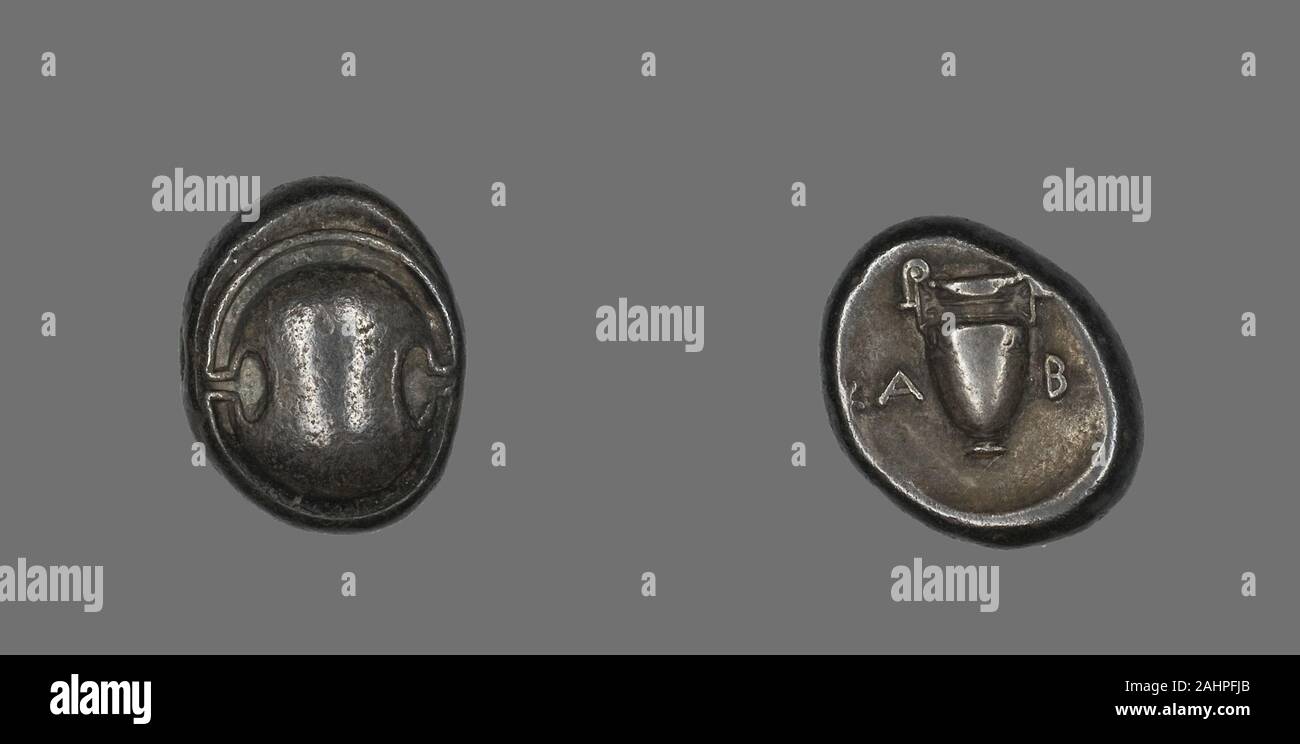Ancient Greek. Drachm (Coin) Depicting a Shield. 500 BC–300 BC. Thebes ...