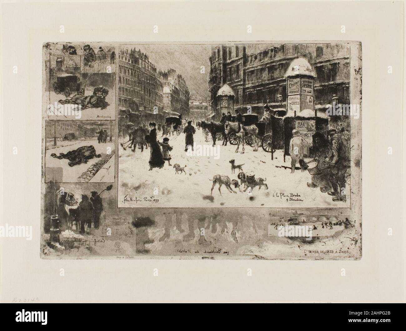 Félix Hilaire Buhot. Winter in Paris. 1879. France. Etching, roulette ...