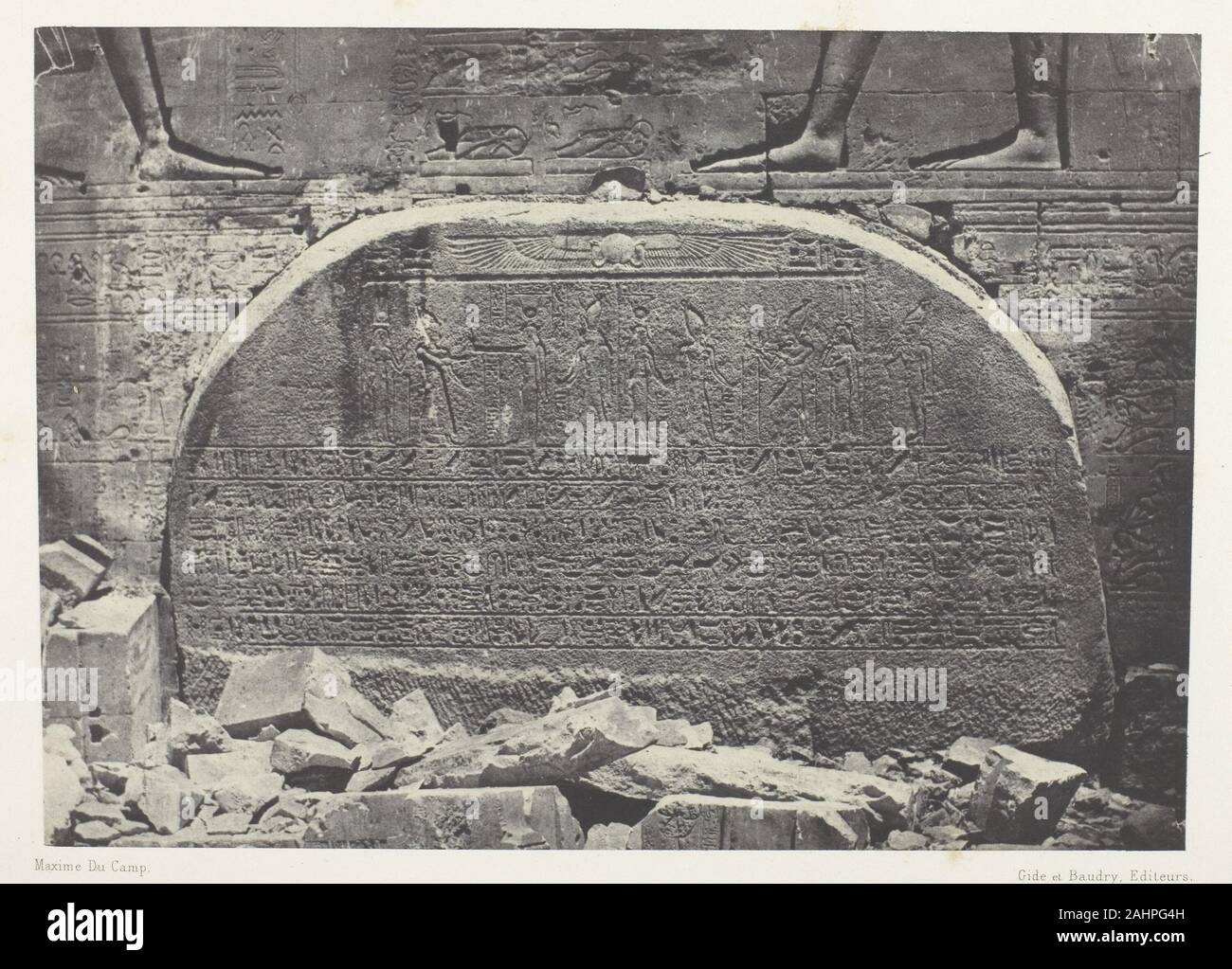 Maxime Du Camp. Grand Temple d'Isis à Philoe, Proscynéma (Acte d ...