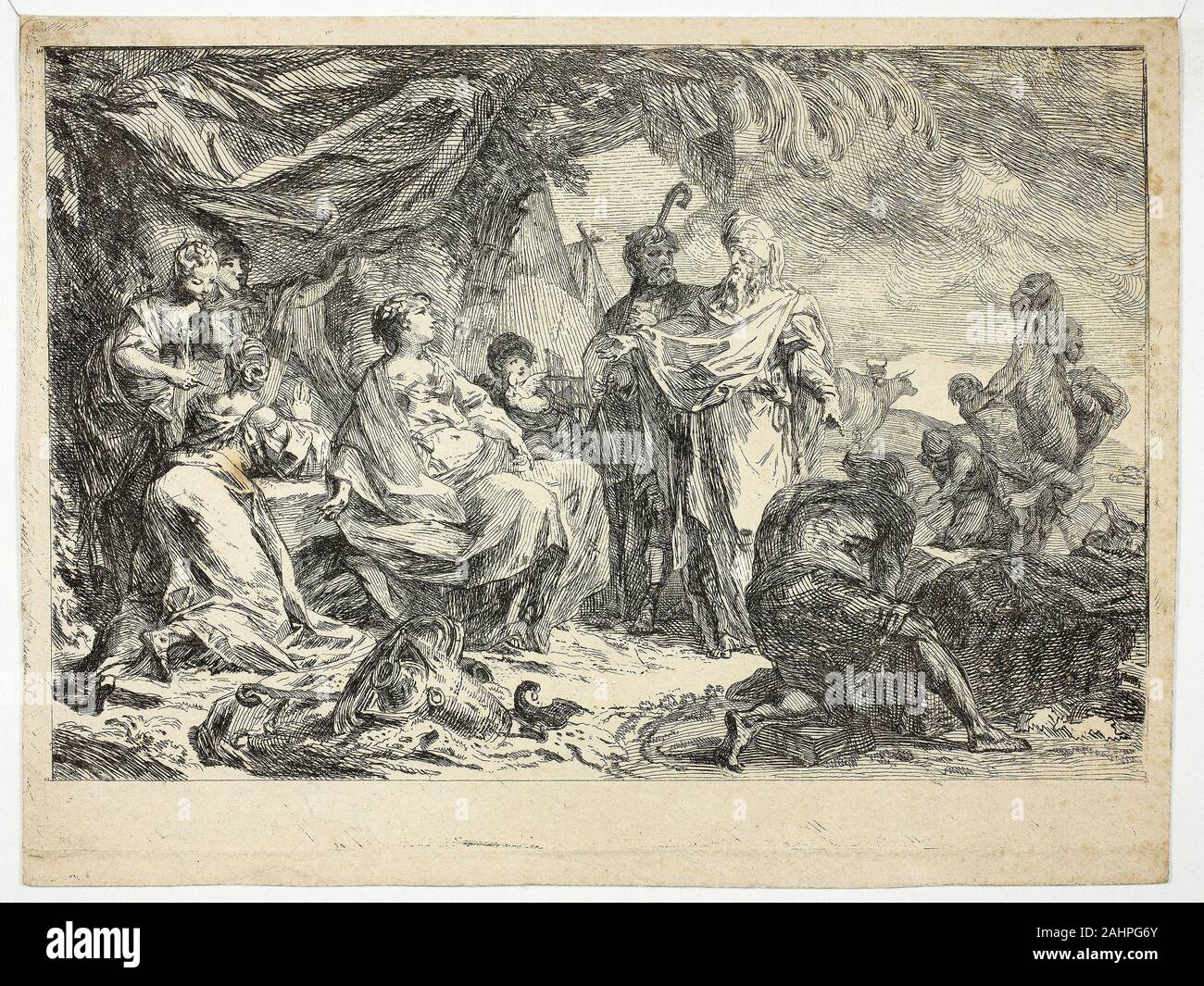 Gabriel Jacques de Saint-Aubin. Laban Searching for his Household Gods ...