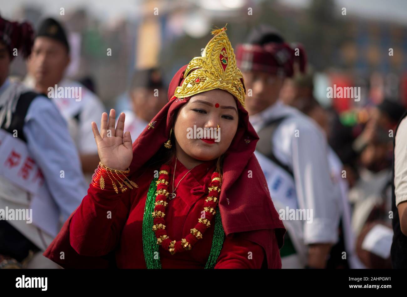 Gurung traditional attire hi-res stock photography and images - Alamy