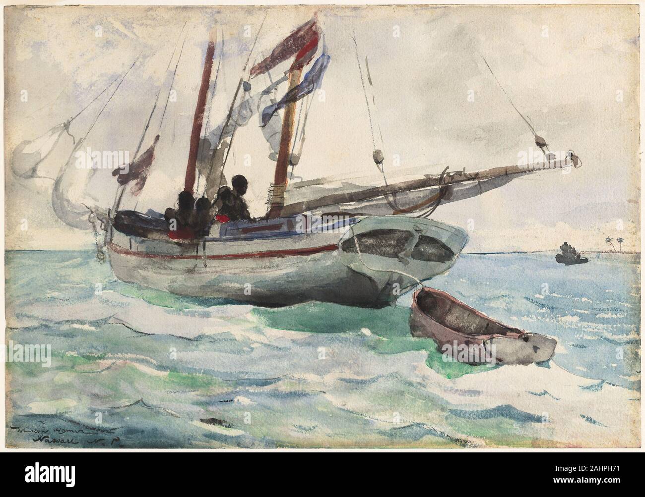 Winslow Homer. Schooner - Nassau. 1898–1899. United States. Transparent ...