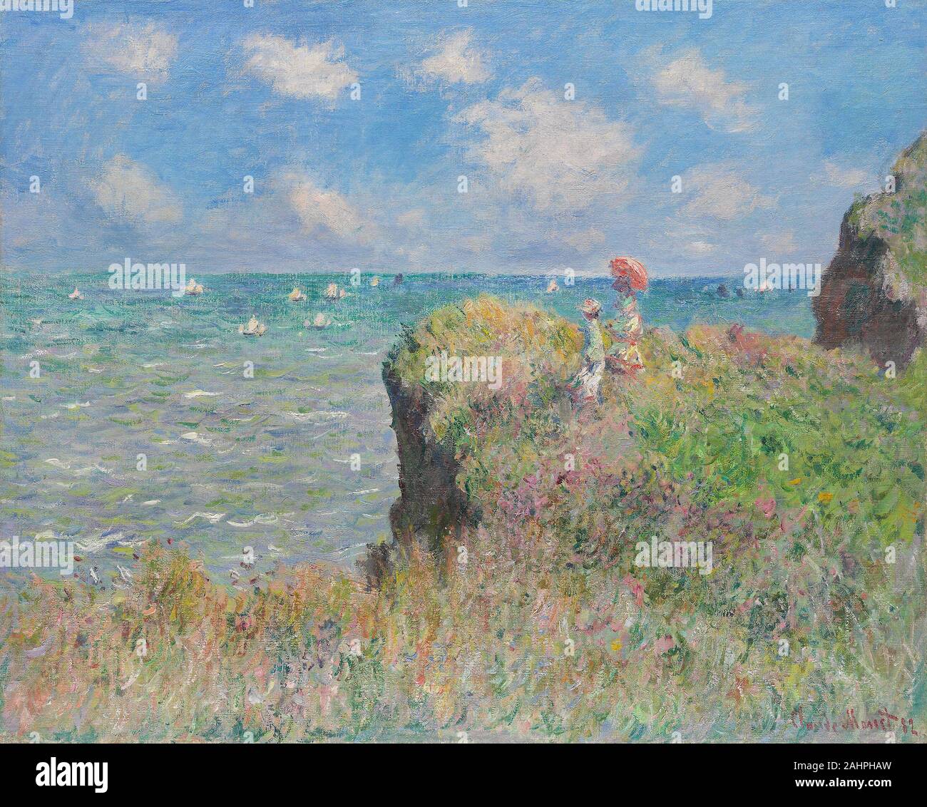 Claude Monet. Cliff Walk at Pourville. 1882. France. Oil on canvas In ...