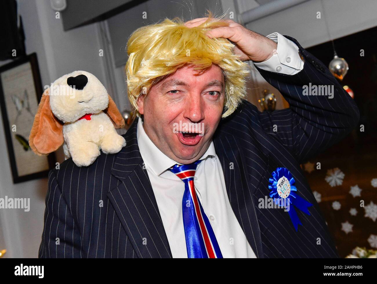 Bridport, Dorset, UK. 31st December 2019. Reveller out in fancy dress ...