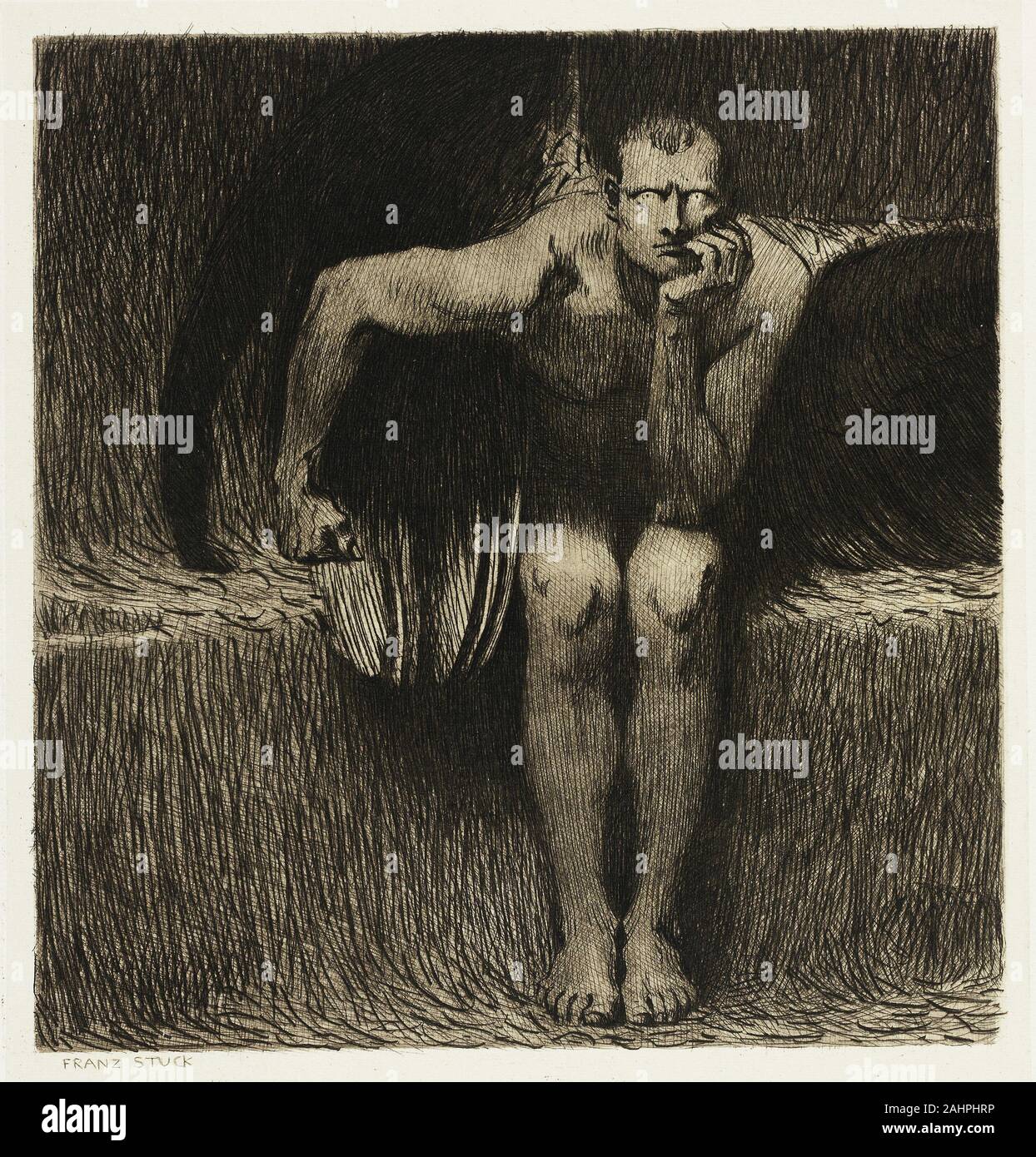 Franz von Stuck. Lucifer. 1885–1895. Germany. Etching on chine collé ...