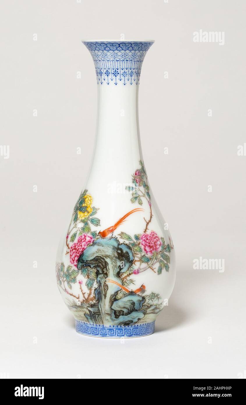 Porcelain painted in overglaze enamels famille rose hi-res stock ...