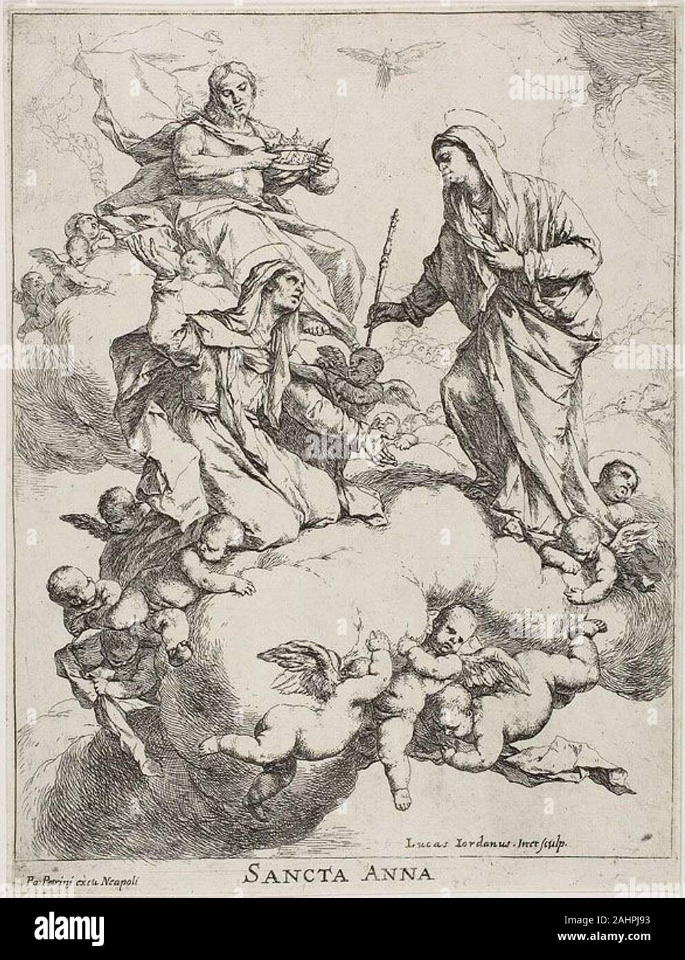 Luca Giordano. Saint Anne Received in Heaven by Christ and the Virgin ...