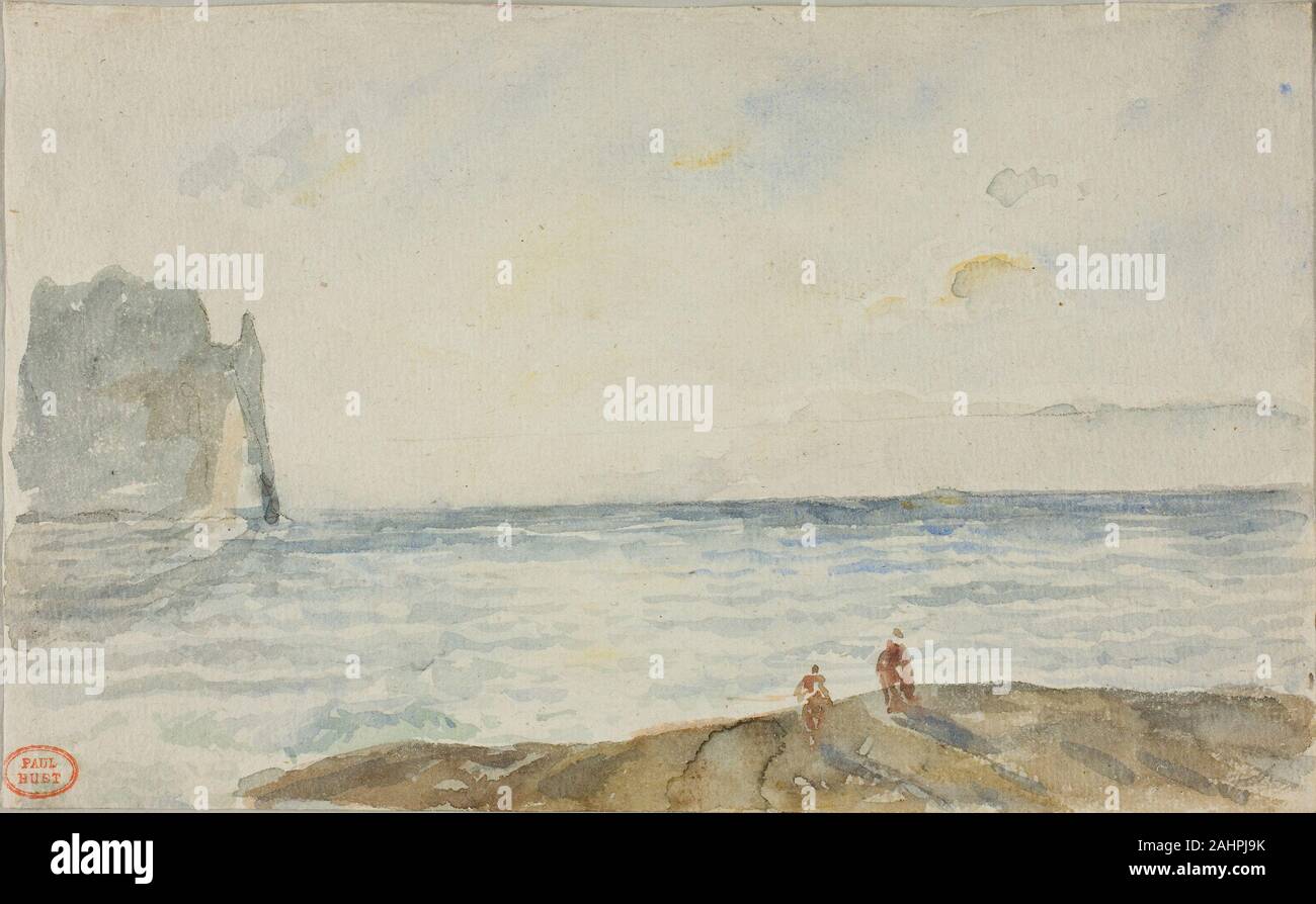 Paul Huet. View at Étretat. 1822–1832. France. Watercolor on cream laid ...