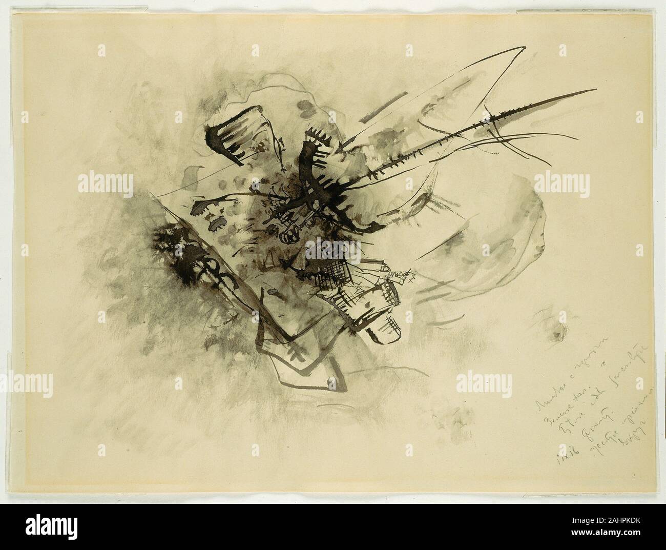 Gray wash with pen and black ink on cream hi-res stock photography and ...