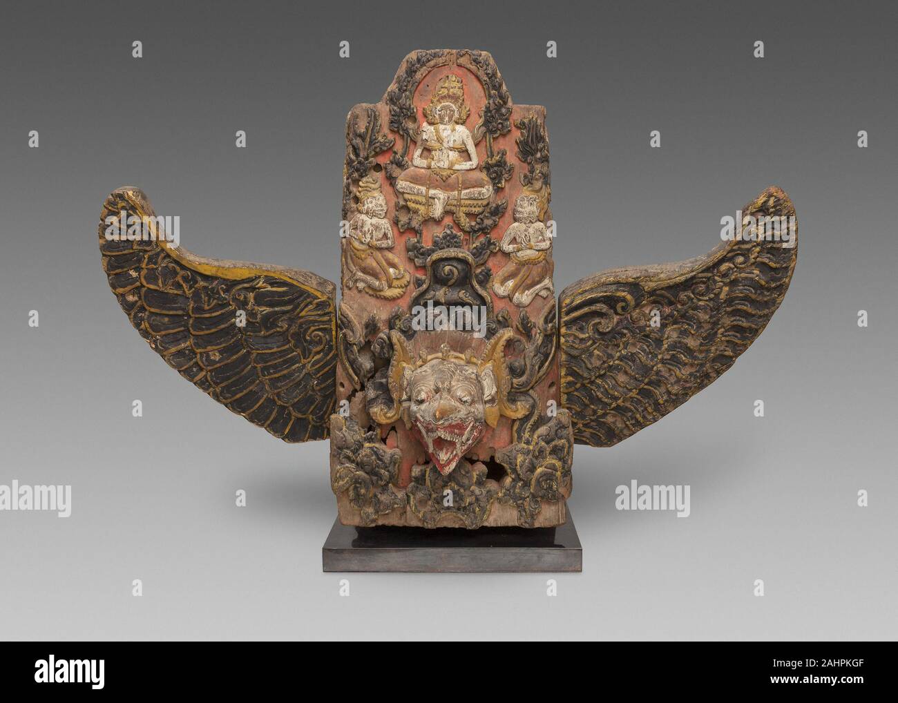 God Vishnu Riding His Mount, Garuda. 1801–1900. Bali. Painted wood ...