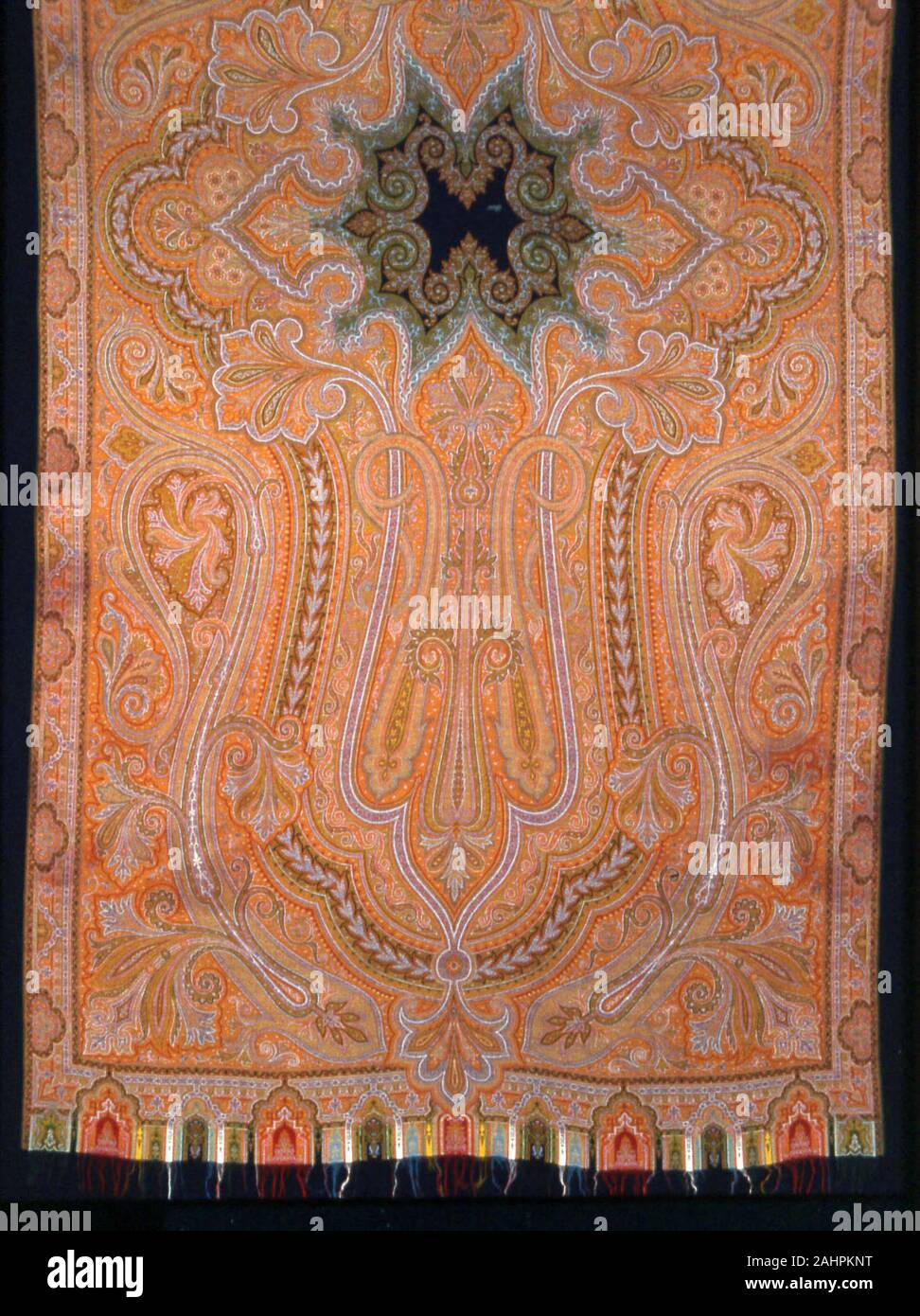 Long Shawl. 1870–1879. France. Wool and cotton, warp threads dyed in ...