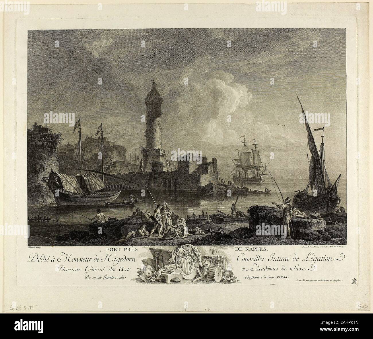 Adrian Zingg. Port near Naples. 1754–1808. Switzerland. Etching with ...