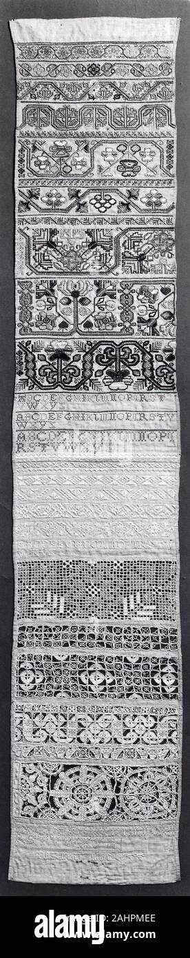 Parnell Mackett. Sampler. 1690. England. Linen, plain weave; bands of ...
