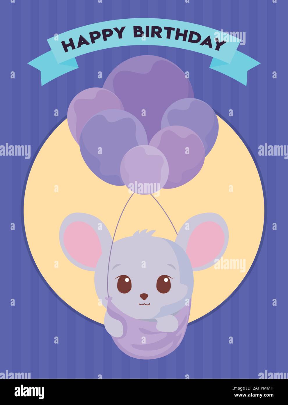 mouse cartoon design, Happy birthday card celebration decoration ...