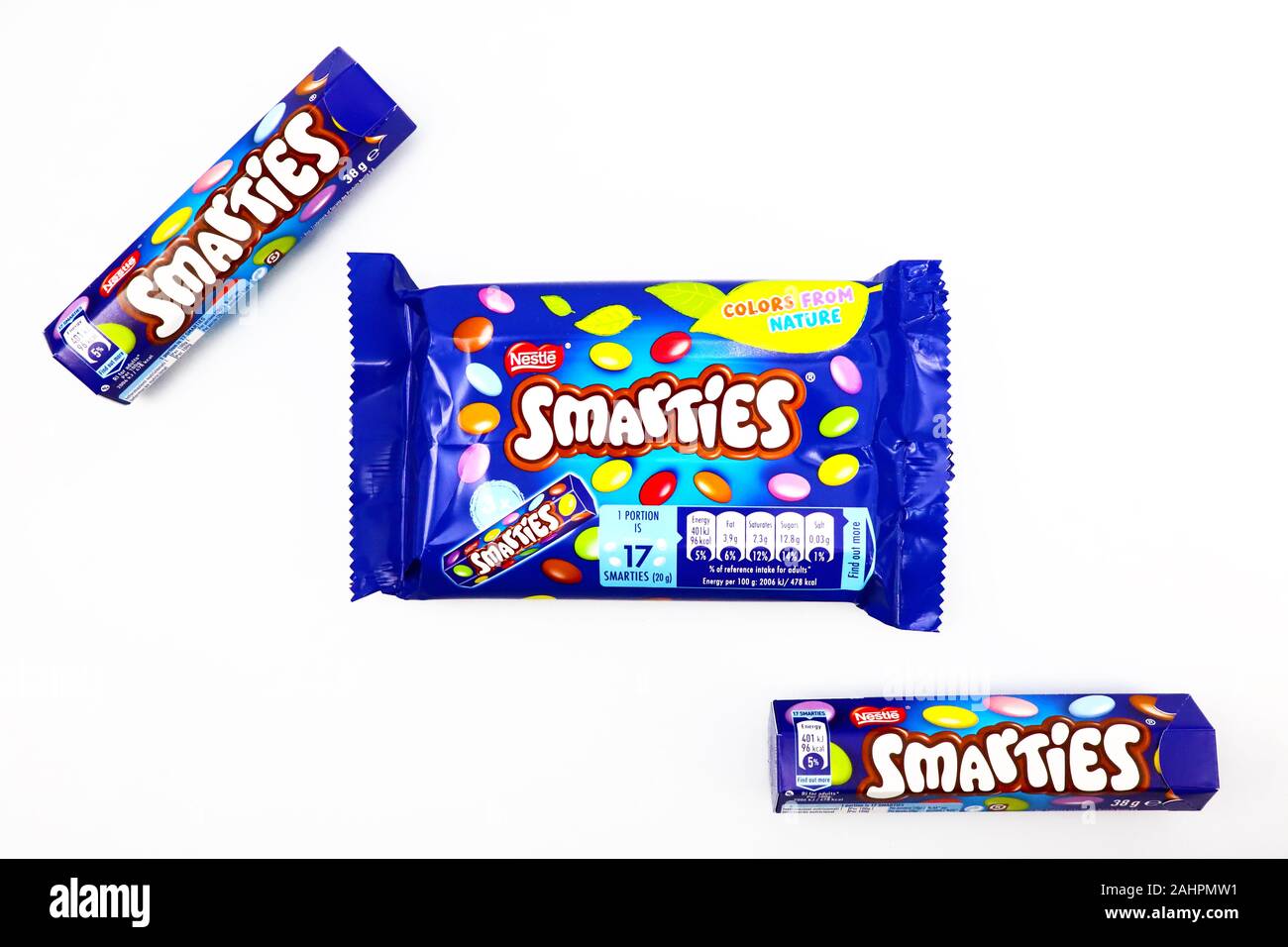 SMARTIES, Coloured Chocolate Confectionery produced by Nestlé Stock ...