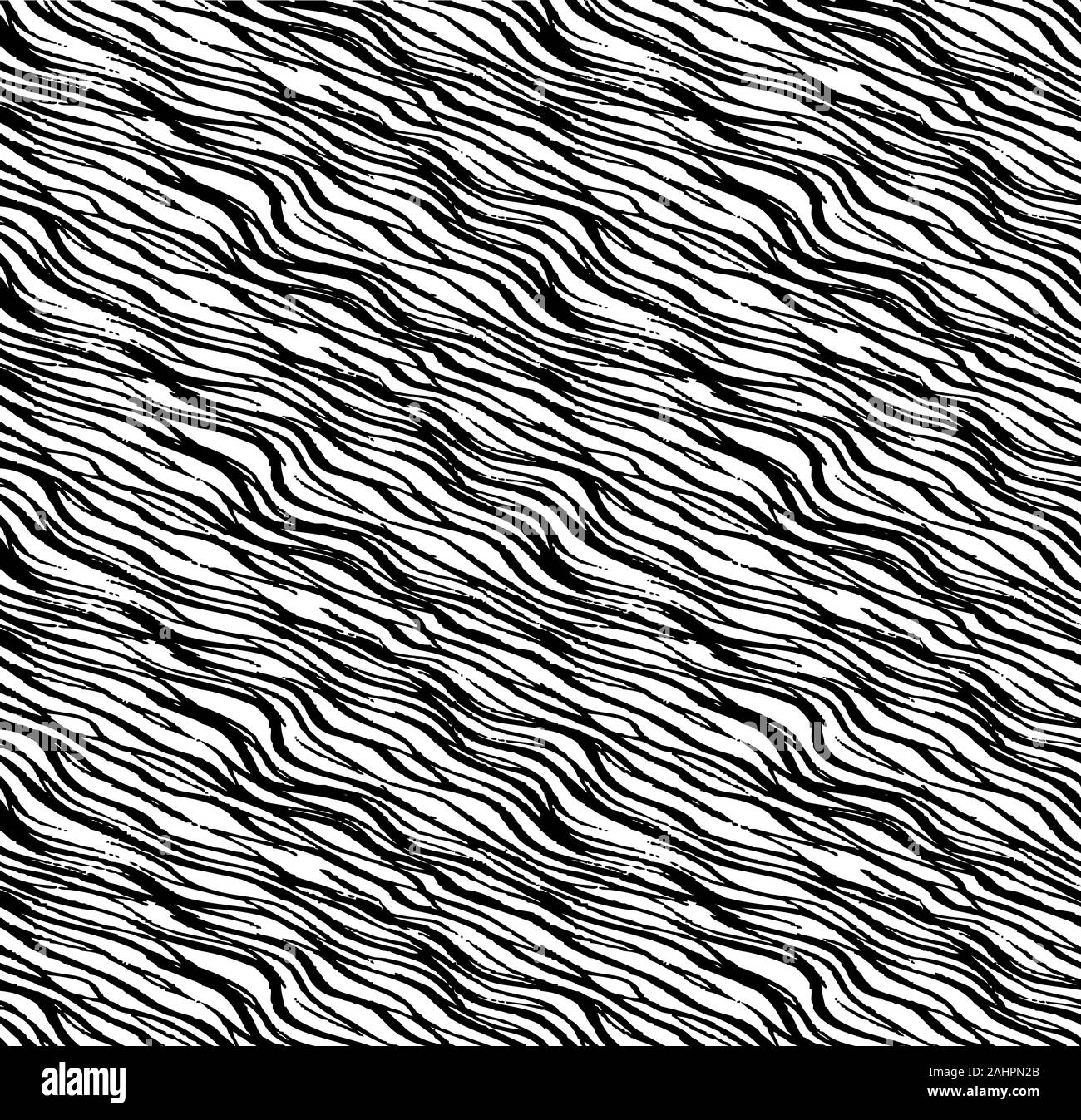Scratchy wavy hand drawn lines in a seamless repeat pattern background ...