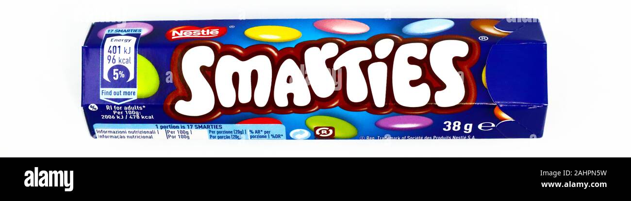 SMARTIES, Coloured Chocolate Confectionery produced by Nestlé Stock ...
