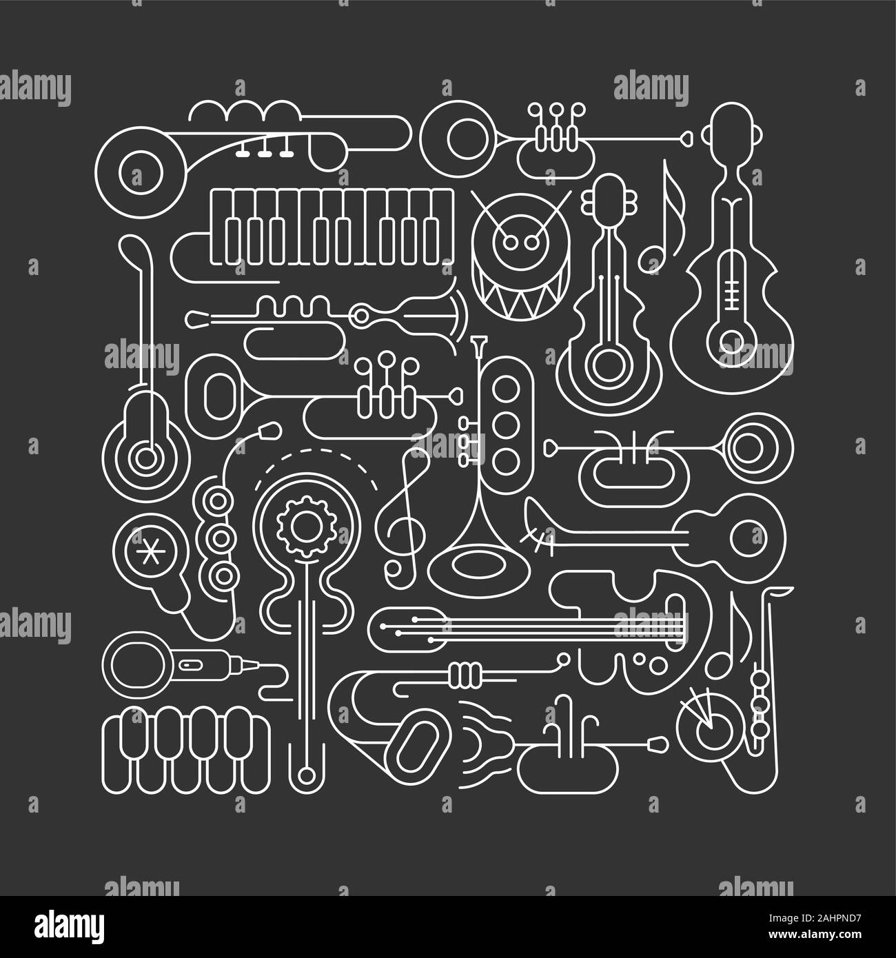 Neon music design Black and White Stock Photos & Images - Alamy
