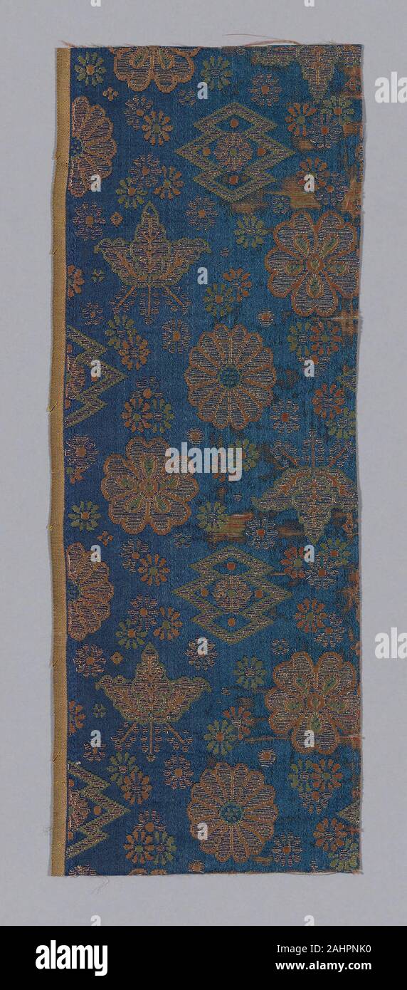 Brocaded fancy compound satin silk and gilt paper hi-res stock ...