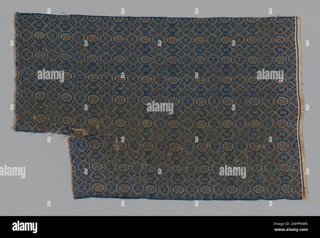 Fragment. 1700–1750. Japan. Fancy compound satin, silk and gilt paper ...