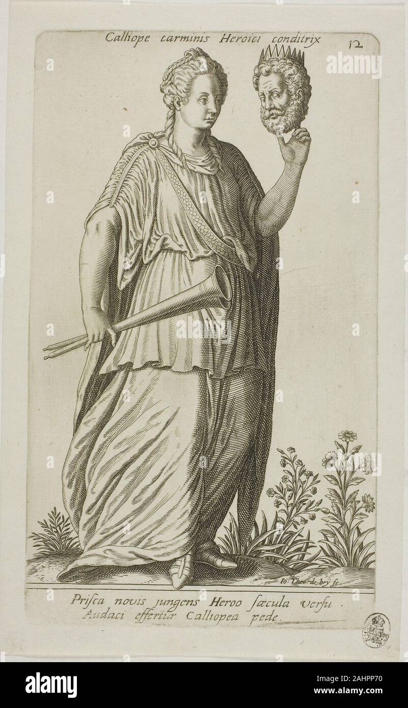 Johann Theodor de Bry. Calliope, Muse of Epic Poetry, plate 12 from ...