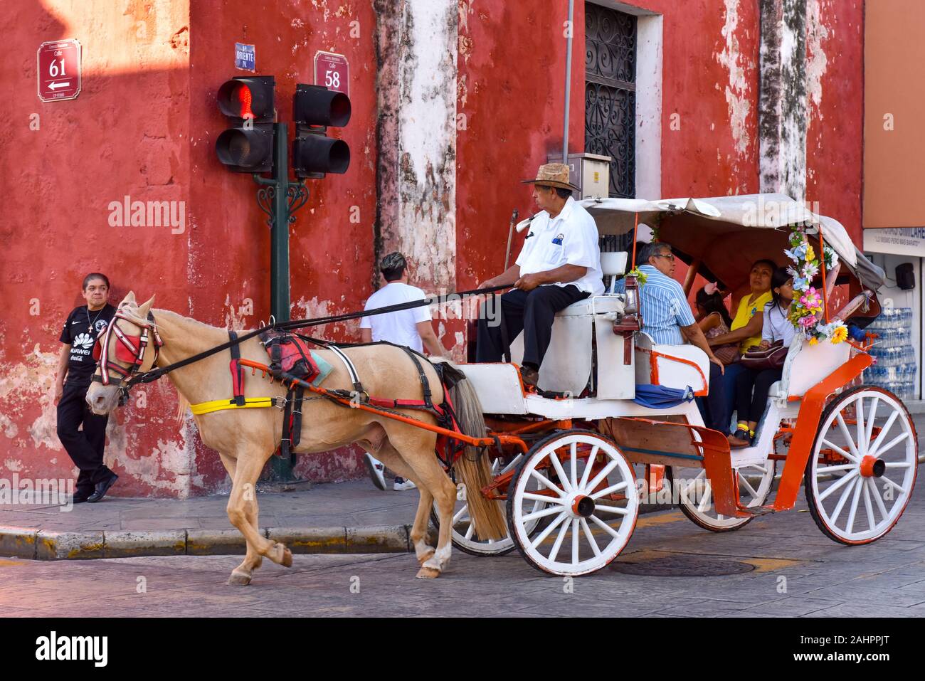 Horse carriage ride for tourists, Merida , Mexico Stock Photo - Alamy