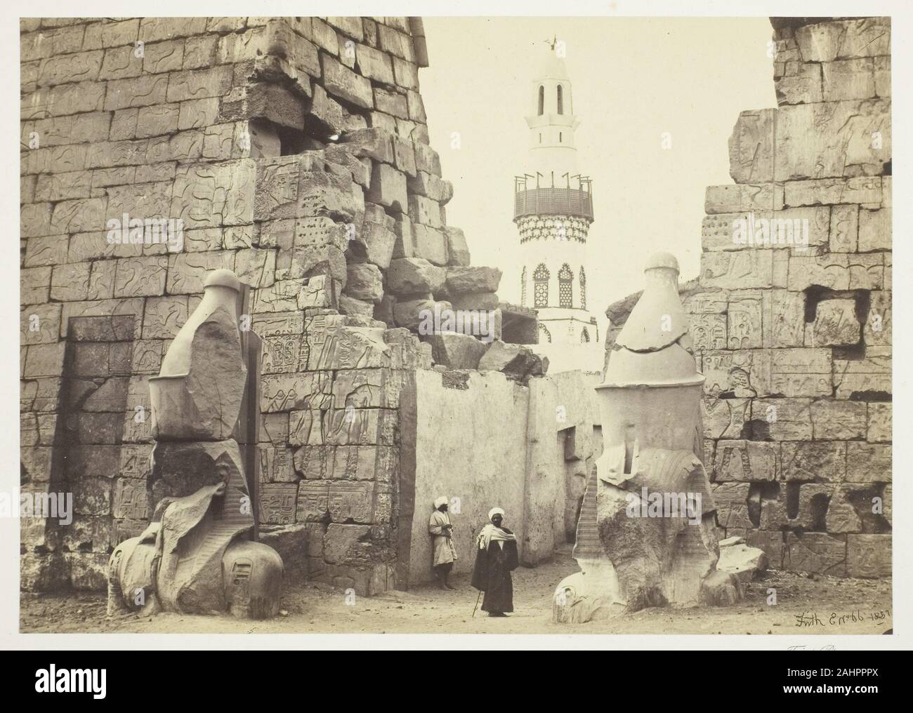 Francis Frith. Entrance to the Great Temple, Luxor. 1857. Egypt. Albumen print, plate 12 from ...