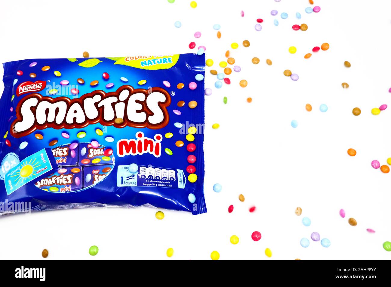 SMARTIES, Coloured Chocolate Confectionery produced by Nestlé Stock ...