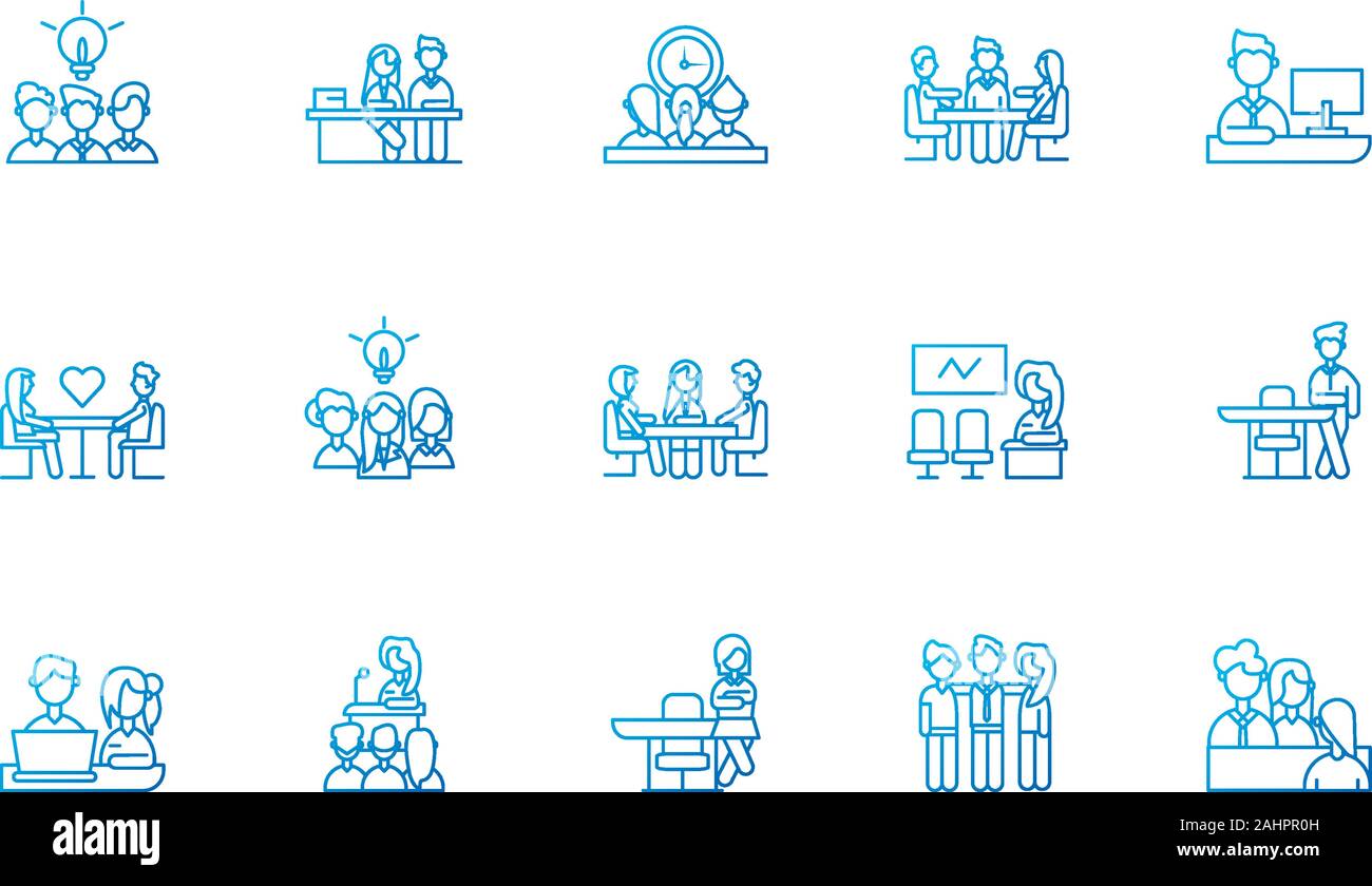 People meeting icon set design of Entrepreneur businesspeople startup ...