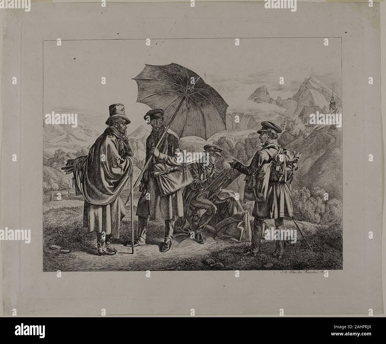 Johann Adam Klein. The Artists on Their Journey. 1819. Germany. Etching ...