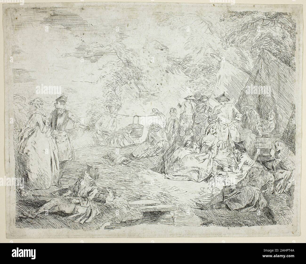 Jean-Baptiste Pater. Troops Resting. 1880–1882. France. Etching on ...