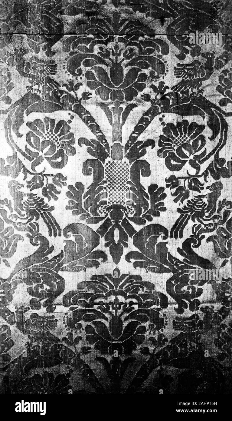 Panel. 1501–1700. Italy. Silk, satin damask weave Stock Photo - Alamy