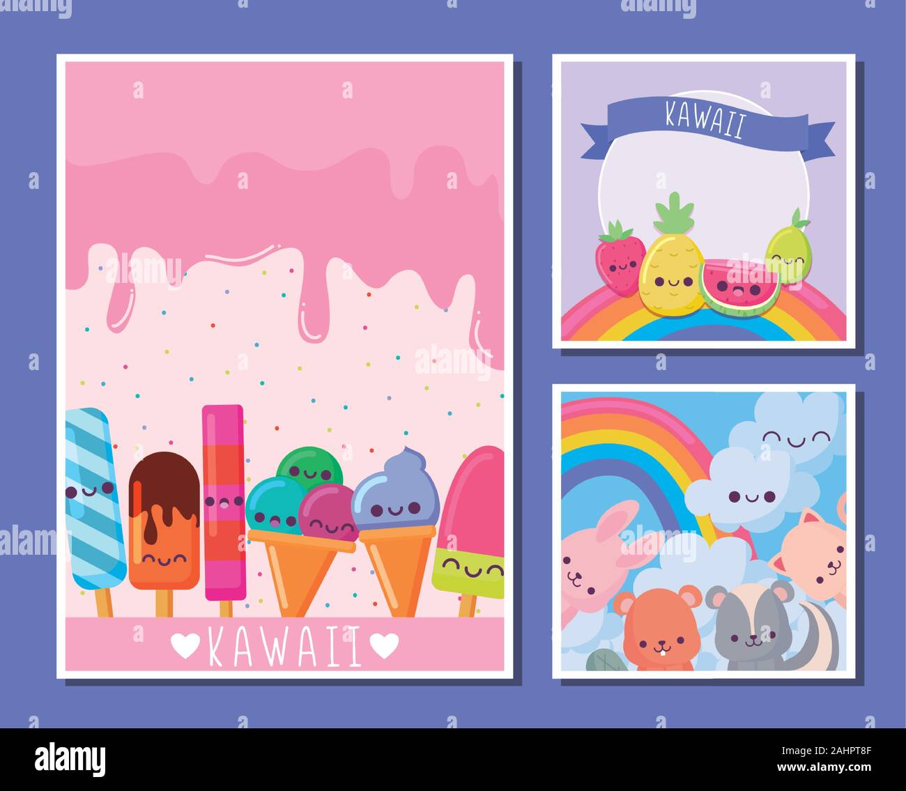 icon set cartoons design, Kawaii expression cute character funny and ...