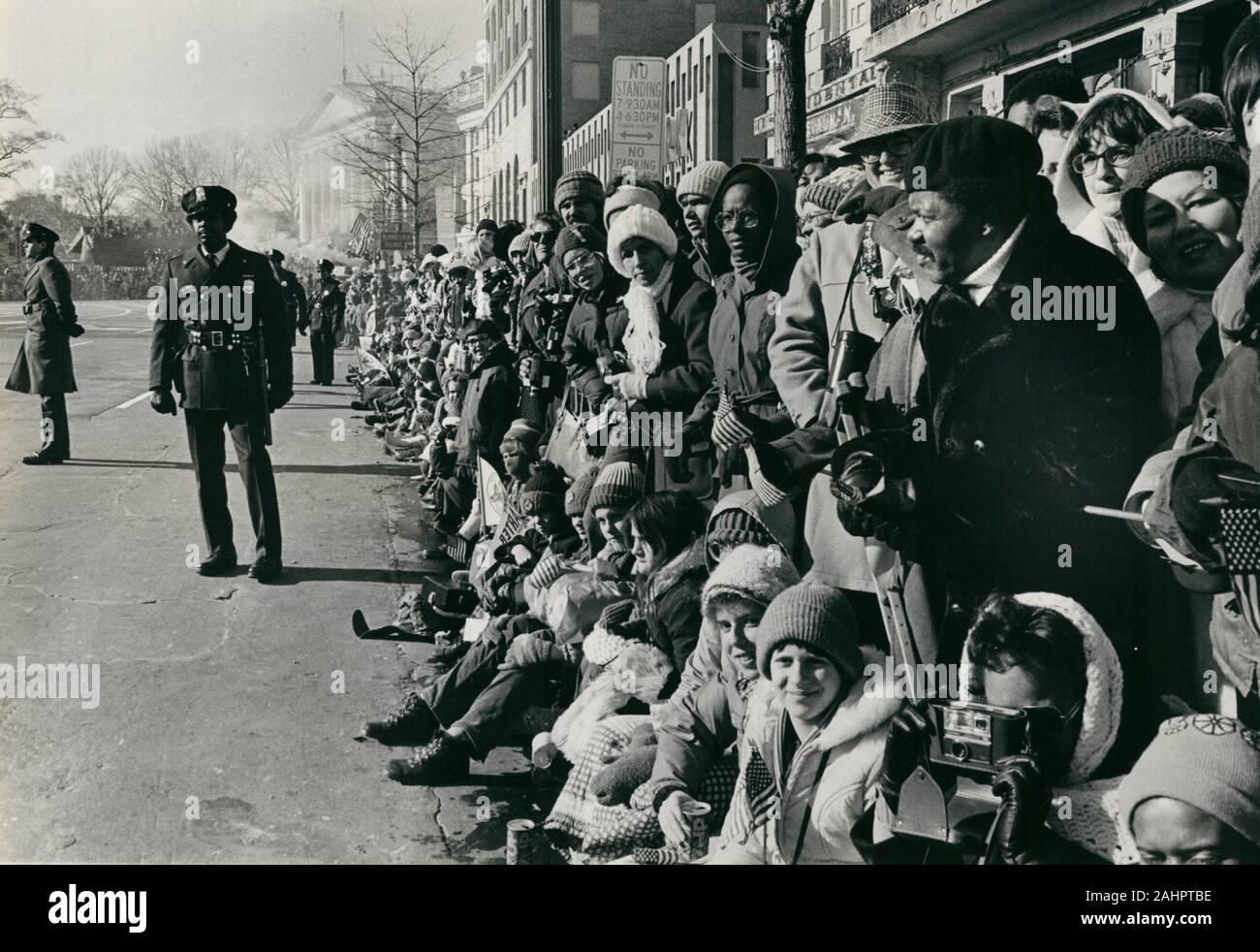 Jan. 20, 1977 - Washington, DC, USA - Police monitor the crowd of ...