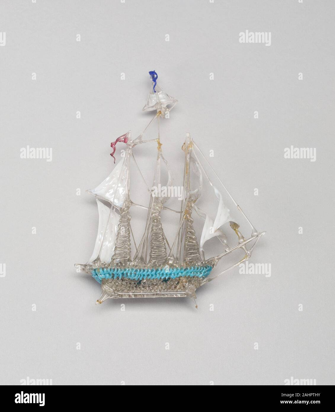 Sailboat. 1700–1799. France. Glass; lampwork (verre de Nevers), metal ...