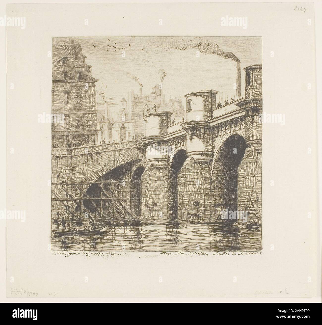 Charles Meryon. Pont-Neuf, Paris. 1853. France. Etching and drypoint on ...