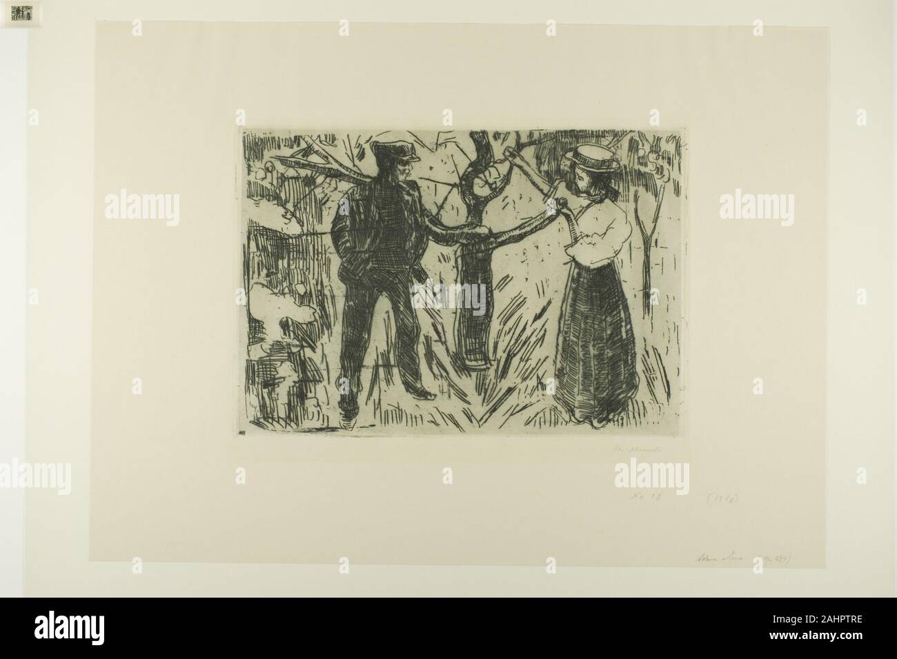Edvard Munch. Adam and Eve. 1915. Norway. Etching on paper Stock Photo ...