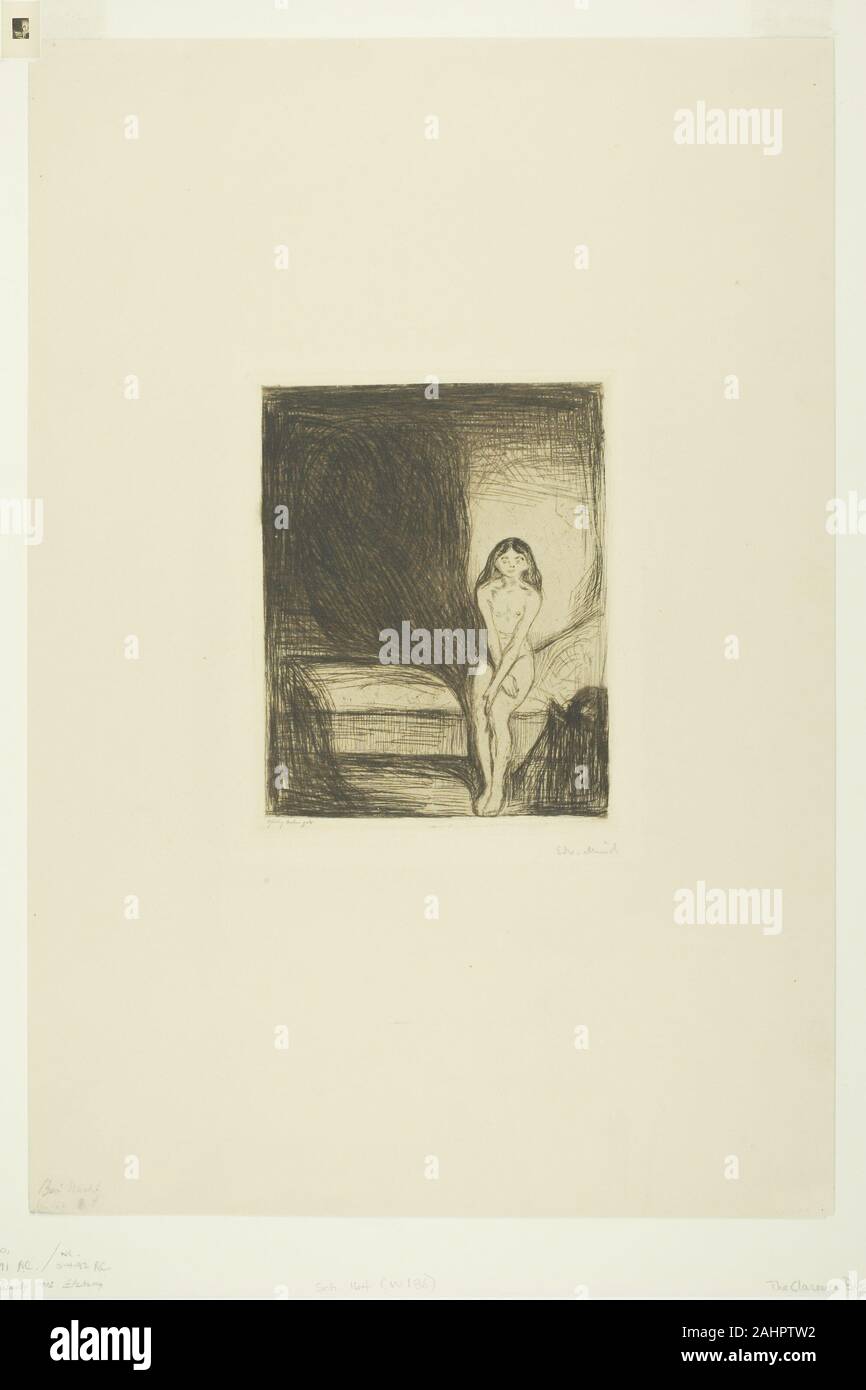 Edvard Munch. Puberty. 1902. Norway. Etching in black on cream wove ...